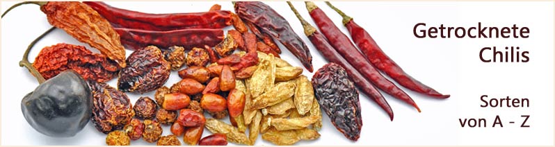 Getrocknete Chili Sorten online bestellen - chili-shop24.de